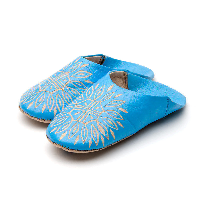moroccan babouches - blue – hedgehogshop